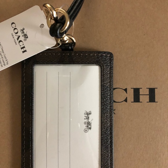 Coach | Accessories | Authentic Coach Id Credit Card Lanyard Nwt Brown ...
